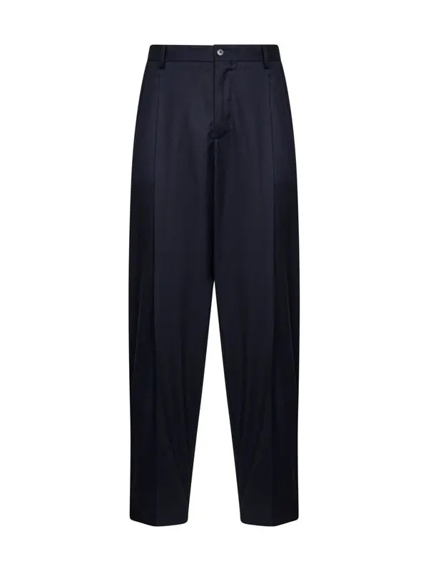Dolce & Gabbana Dark Blue Stretch Flannel Tailored Trousers