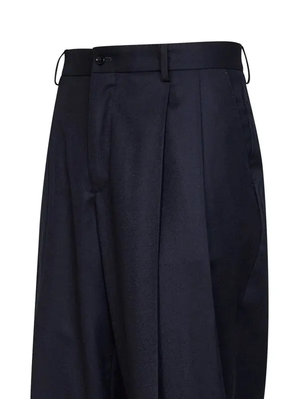 Dolce & Gabbana Dark Blue Stretch Flannel Tailored Trousers