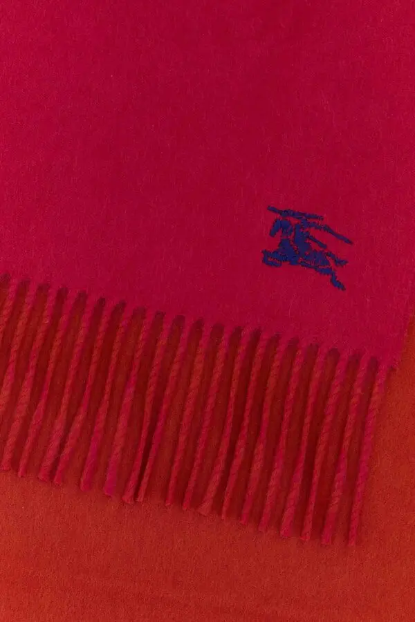 Burberry Fuchsia Cashmere Reversible Scarf - Pink