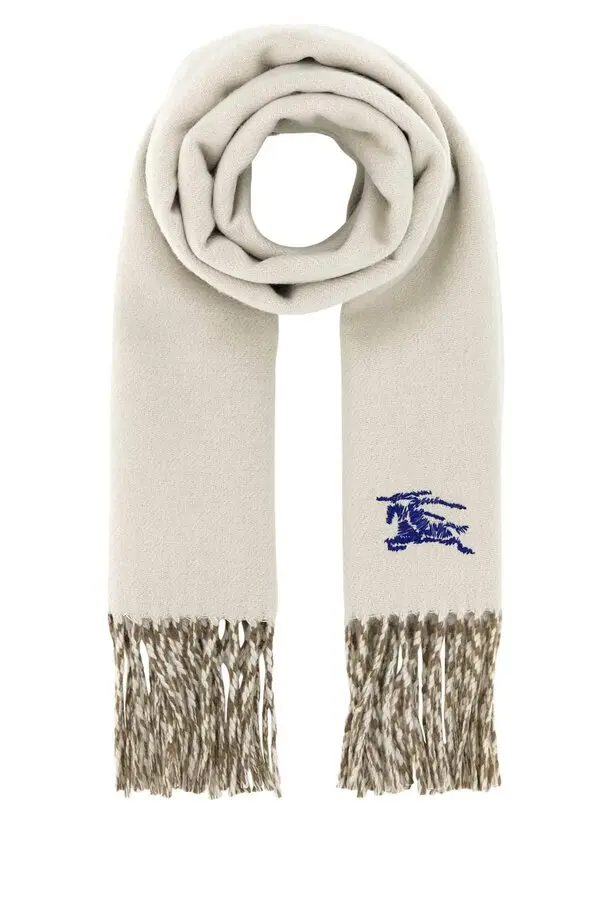 Burberry Ivory Cashmere Reversible Scarf - White