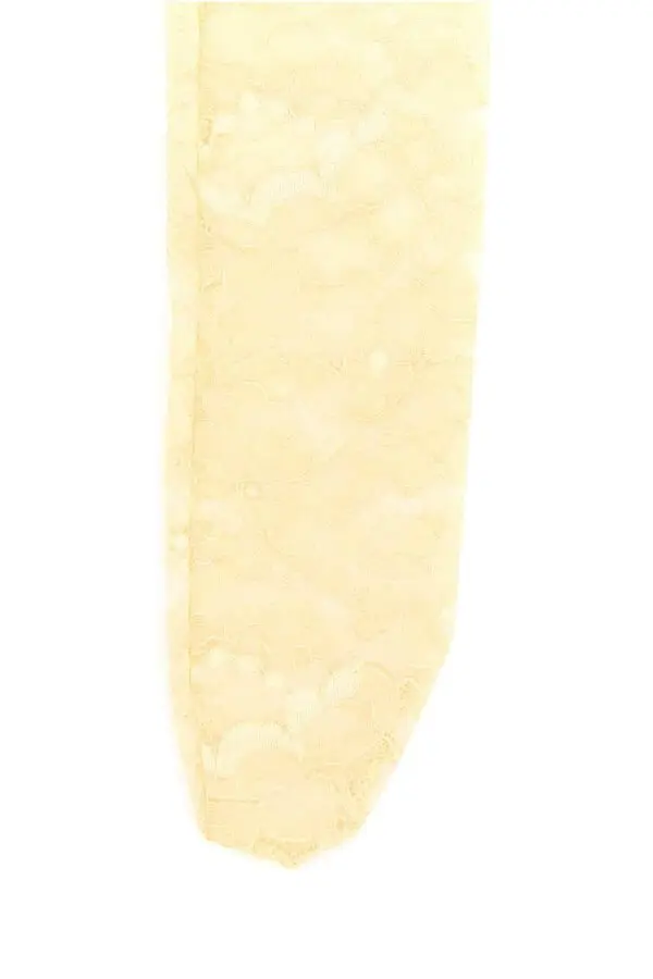 Valentino Garavani Cream Stretch Lace Socks - Yellow
