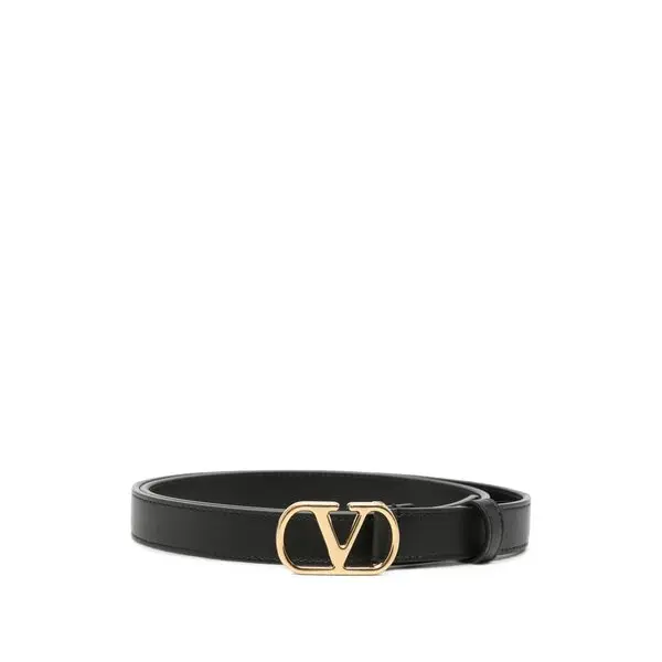 Valentino Garavani Vlogo Signature Leather Belt - Black