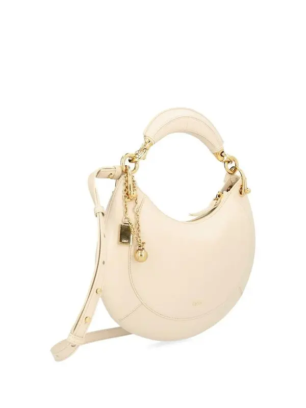 Chloé Leather Banana Shoulder Bag - White