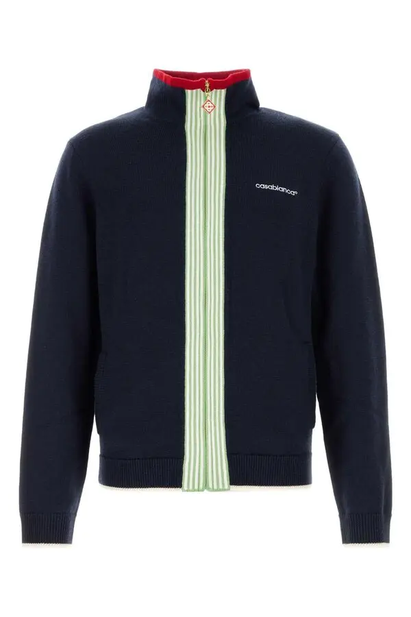 Casablanca Navy Wool Cardigan - Blue