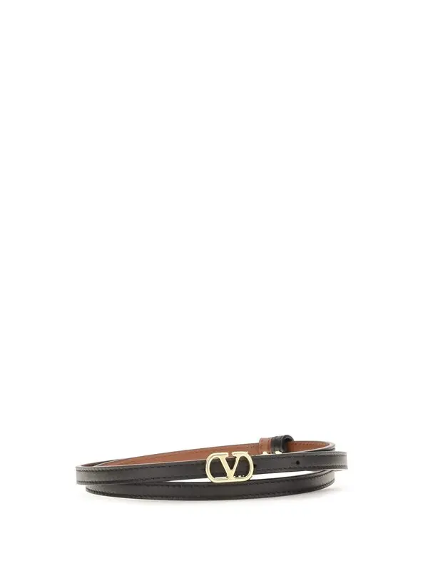 Valentino Garavani Reversible Vlogo Signature Glossy Calfskin Belt - Black