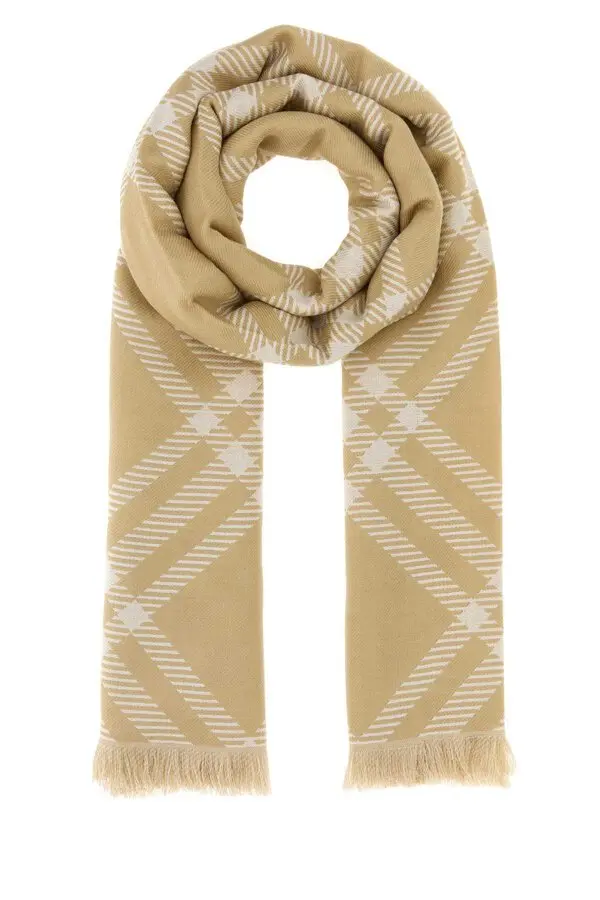 Burberry Embroidered Wool Blend Scarf
