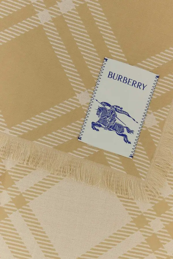 Burberry Embroidered Wool Blend Scarf
