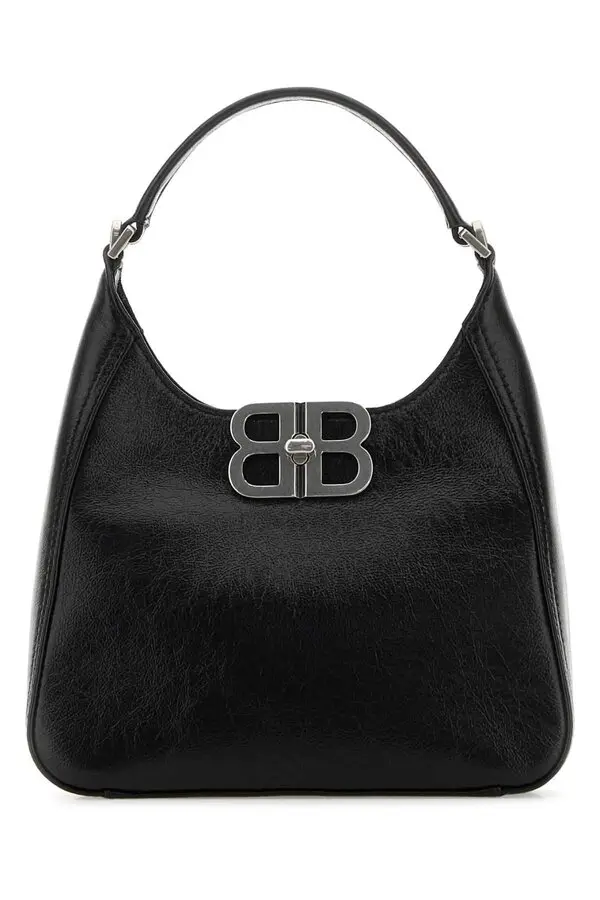 Balenciaga Leather Bb Soft Handbag - Black
