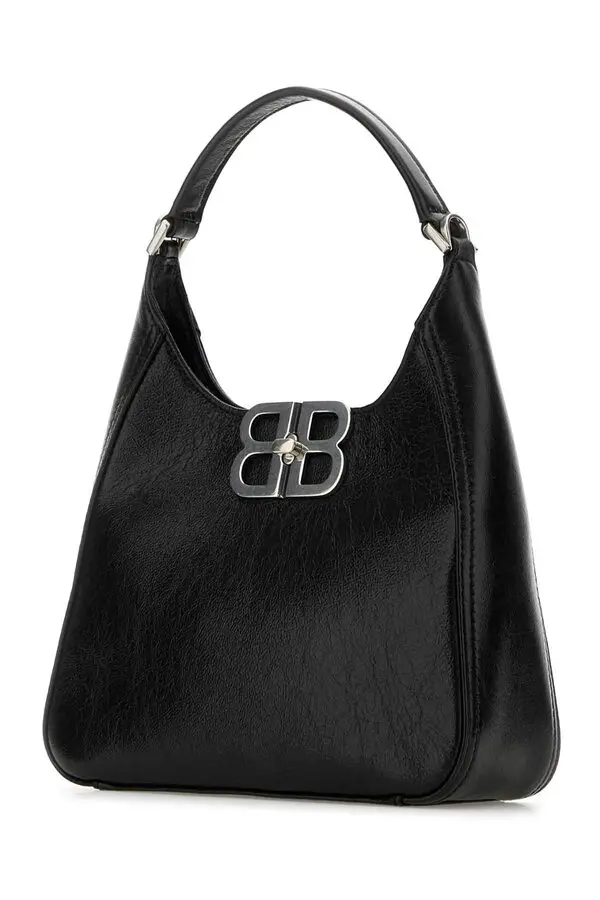 Balenciaga Leather Bb Soft Handbag - Black
