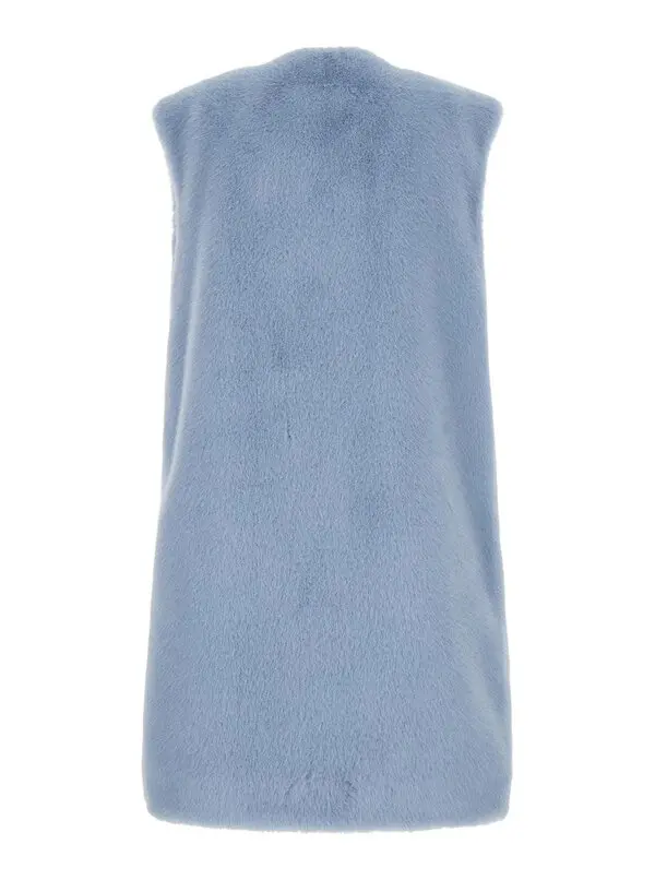 Herno Faux Fur Vest With Round Collar - Multicolor