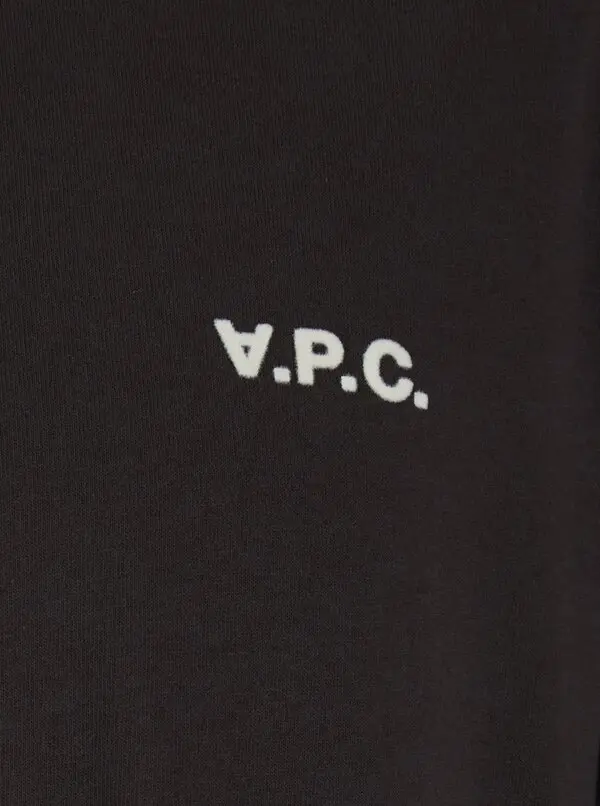 A.p.c. Crew Neck T-shirt With Front Logo In Cotton - Brown