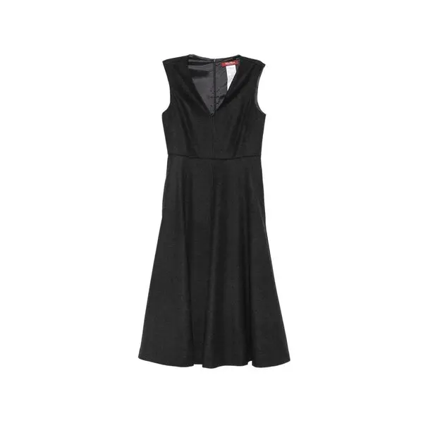 Max Mara Sleeveless A-line Midi Dress - Gray