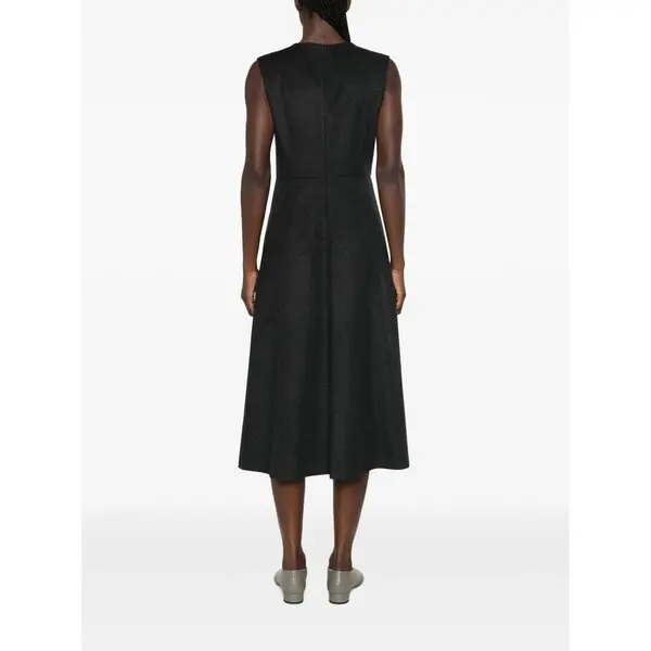 Max Mara Sleeveless A-line Midi Dress - Gray