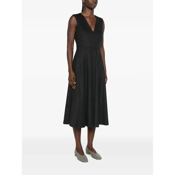 Max Mara Sleeveless A-line Midi Dress - Gray