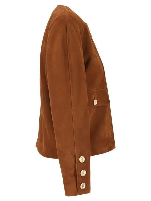 Saint Laurent Short Suede Jacket - Brown