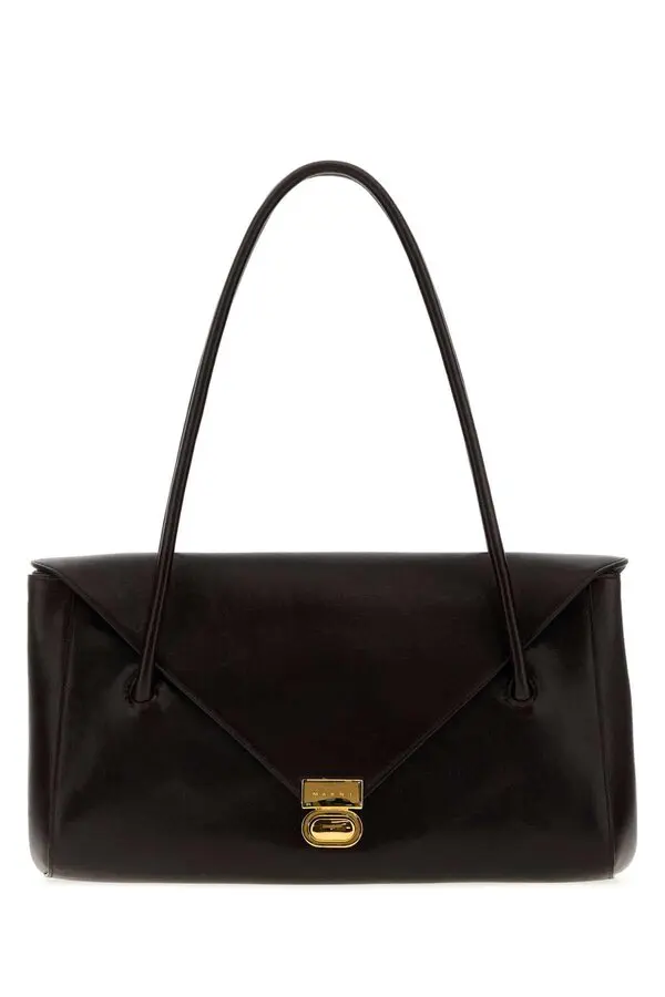 Marni Leather Shoulder Bag - Brown