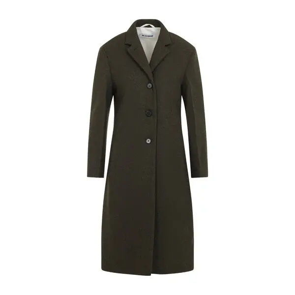 JIL SANDER Slim Straight Knee-lenght Coat - Green