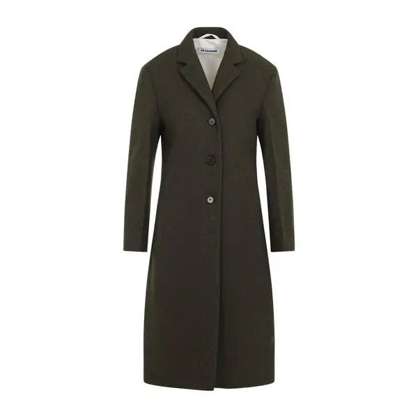 JIL SANDER Slim Straight Knee-lenght Coat - Green
