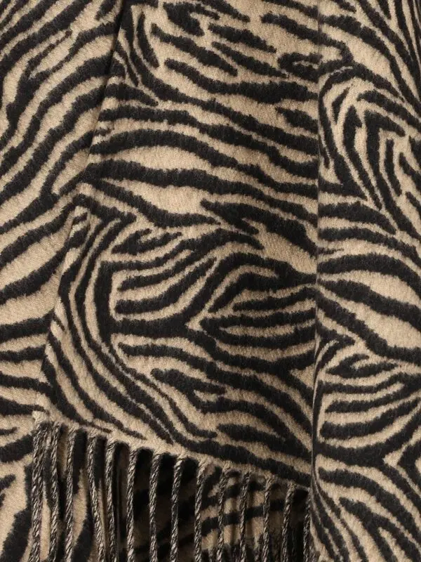 Fendi Wool Poncho With Animal Tiger Print