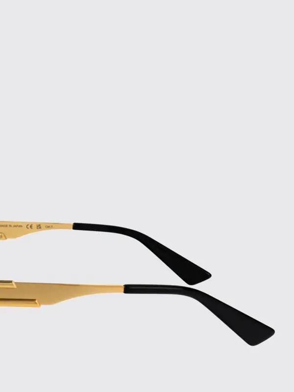Bottega Veneta Vintage Oval Metal Sunglasses With Dark Lenses - Gold