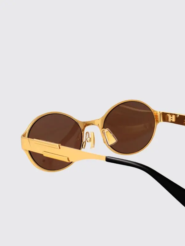 Bottega Veneta Vintage Oval Metal Sunglasses With Dark Lenses - Gold