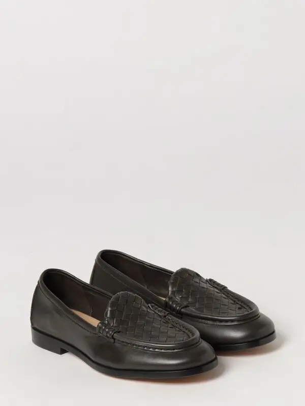 Bottega Veneta Silenzio Intrecciato Leather Loafers - Brown