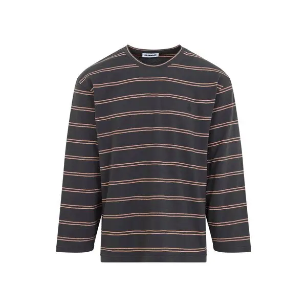 JIL SANDER L/s Striped T-shirt - Gray