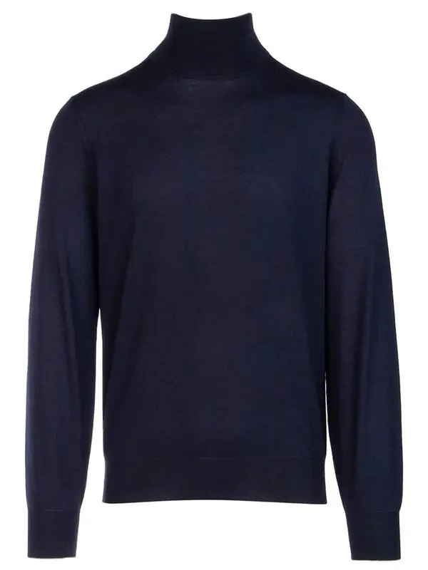 Brunello Cucinelli Wool Blend Turtleneck Sweater - Blue
