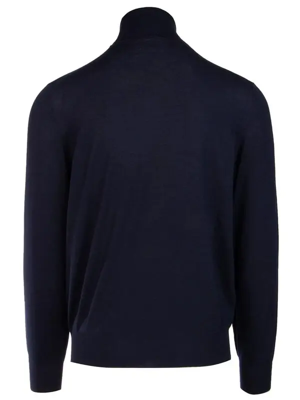 Brunello Cucinelli Wool Blend Turtleneck Sweater - Blue