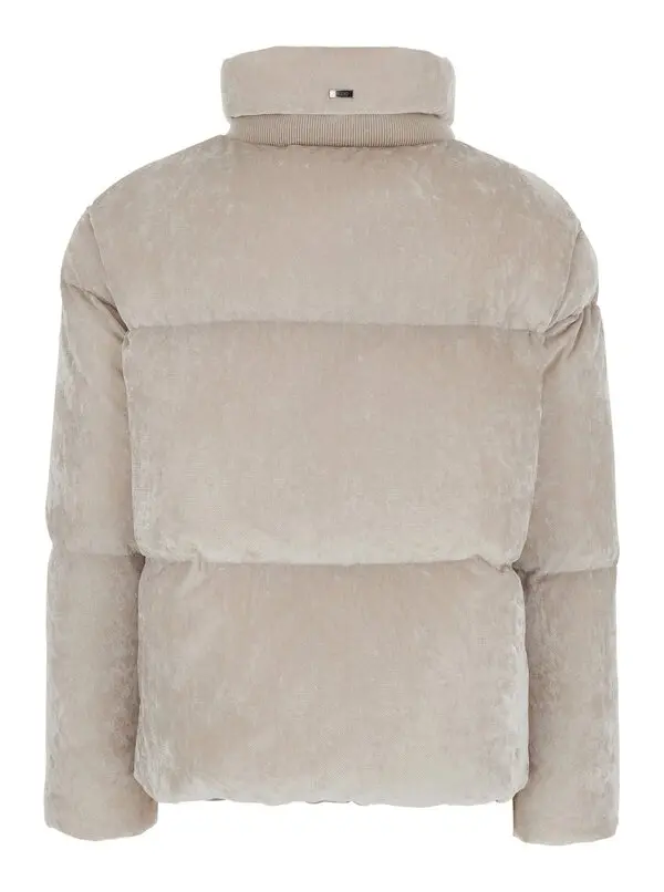 Herno High Collar Velvet Effect Puffer Jacket - Multicolor