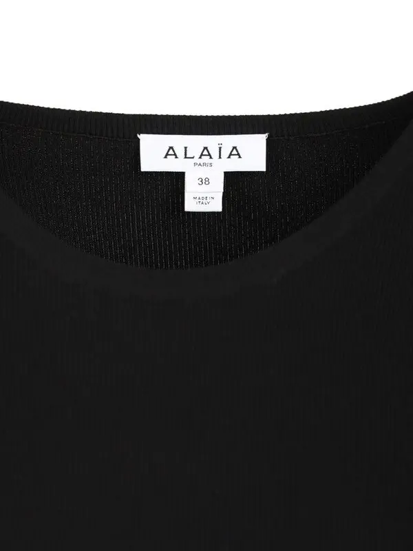 Alaïa Pleated Sheer Midi Dress