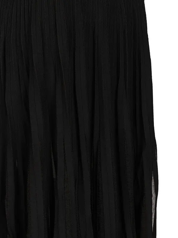 Alaïa Pleated Sheer Midi Dress