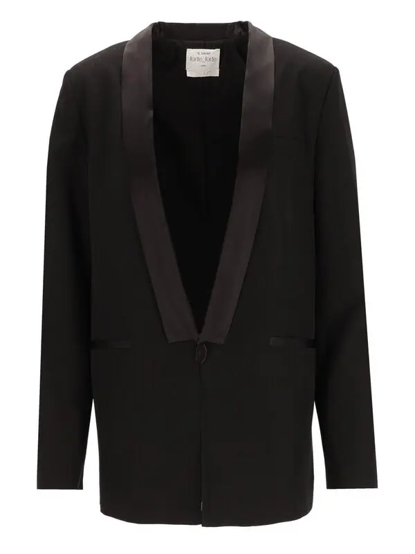 FORTE_FORTE Tuxedo Jacket - Black
