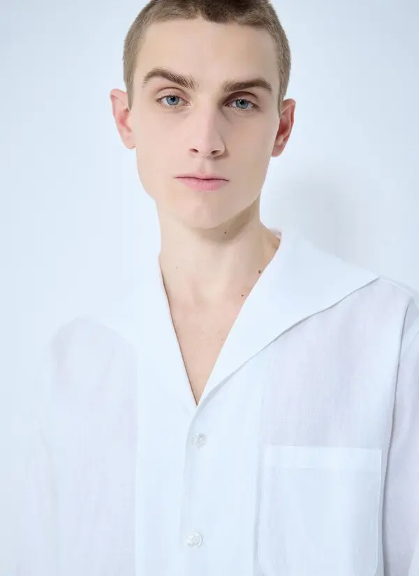 Dolce & Gabbana Linen Spread Collar Shirt