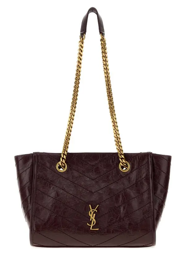Saint Laurent Burgundy Leather Small Niki Shoulder Bag - Red