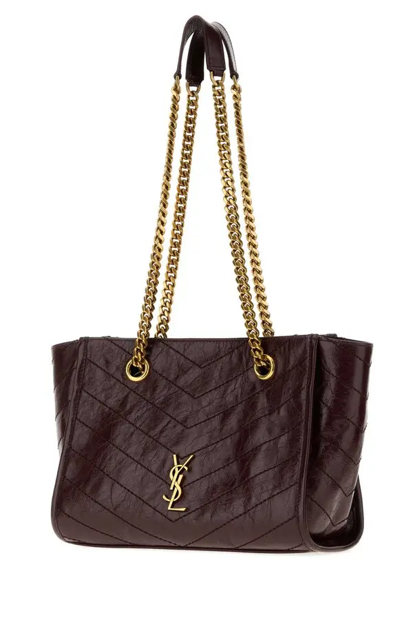 Saint Laurent Burgundy Leather Small Niki Shoulder Bag - Red