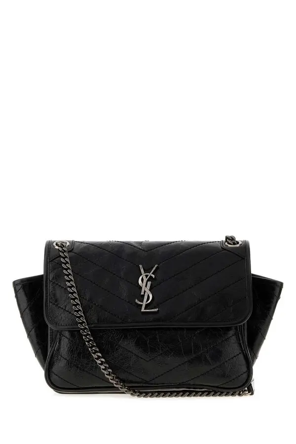 Saint Laurent Leather Niki Tripouch Shoulder Bag - Black