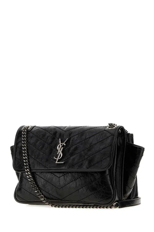 Saint Laurent Leather Niki Tripouch Shoulder Bag - Black