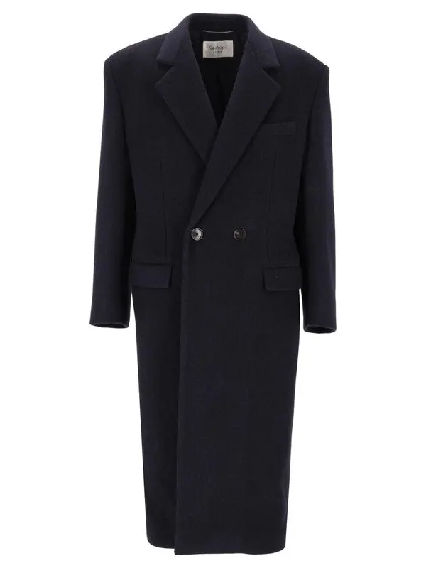 Saint Laurent Double-breasted Coat - Blue