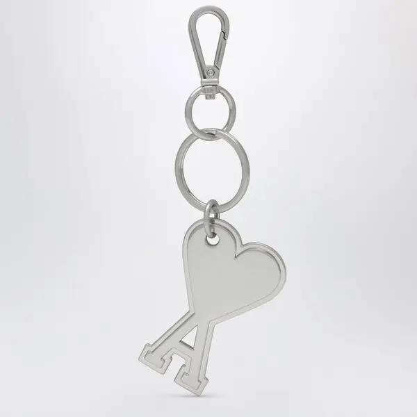 AMI Paris De Coeur Metal Keyring - Silver