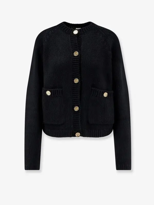 TOTEME Organic Cotton Cardigan - Black