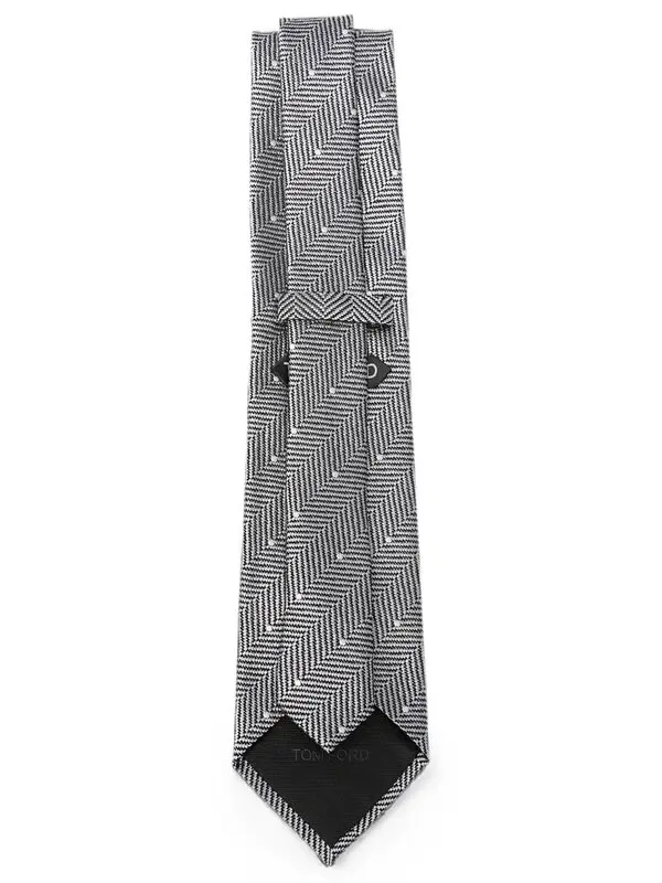 TOM FORD Polka-dot And Herringbone Pattern Silk Tie