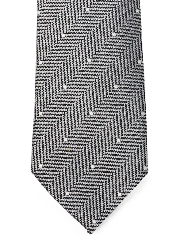 TOM FORD Polka-dot And Herringbone Pattern Silk Tie