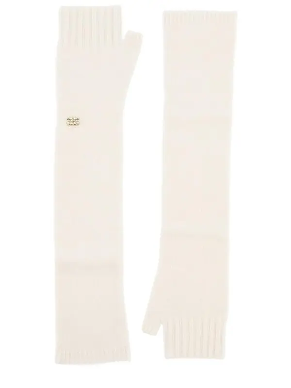 GANNI Wool Gloves - Cream