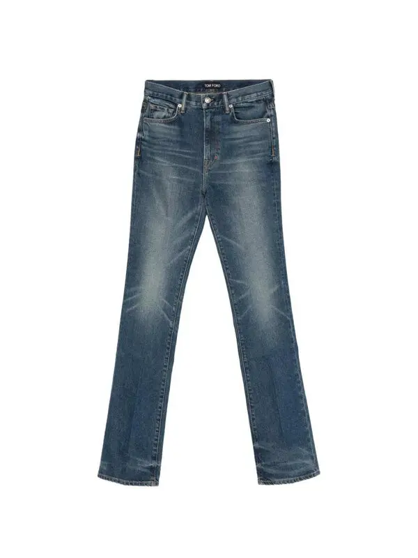 TOM FORD Lightened Effect Trousers - Blue