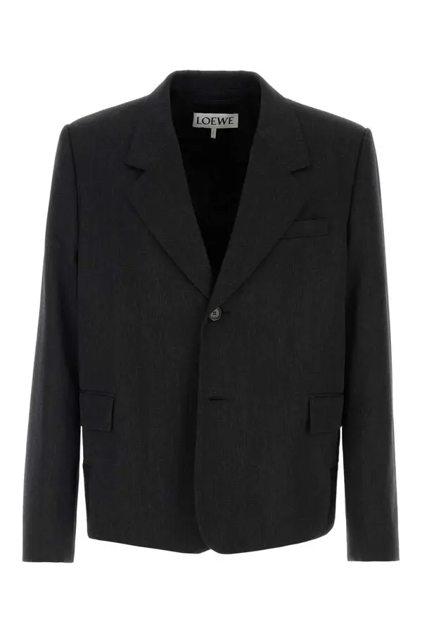 Loewe Charcoal Wool Blazer - Gray