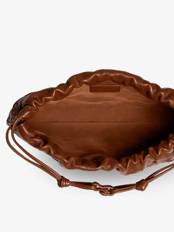 Bottega Veneta Medium Dustbag Leather Clutch Bag With Intrecciato Effect - Multicolor