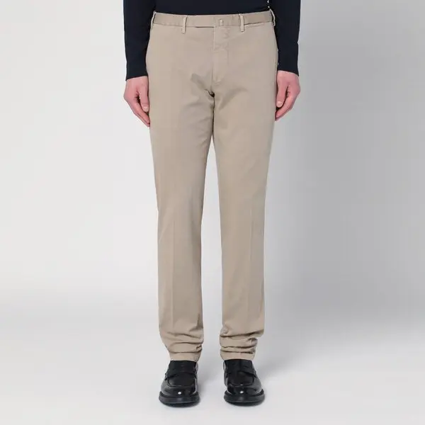 SANTANIELLO Beige Trousers In Cotton