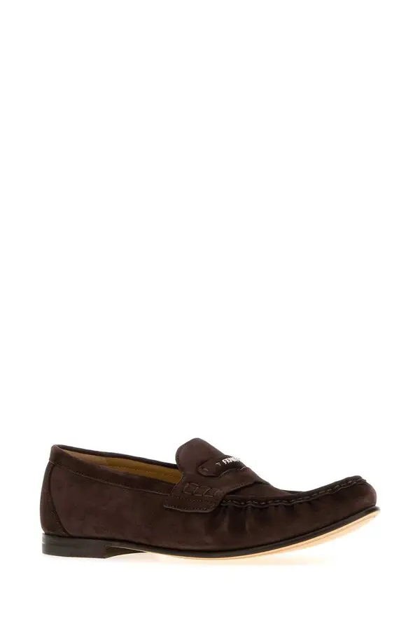Fendi Dark Suede Crosta Loafers