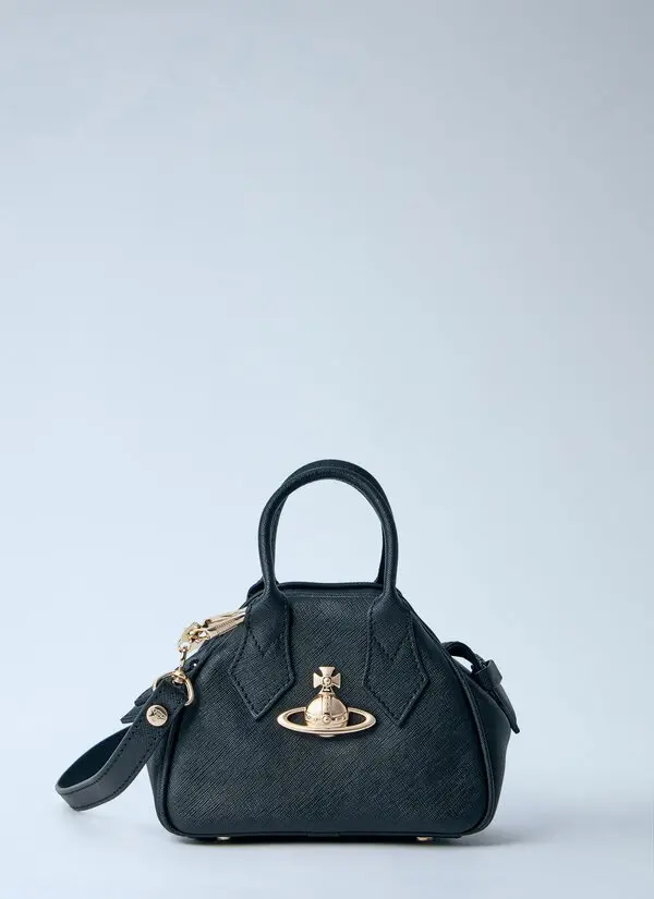VIVIENNE WESTWOOD Saffiano Mini Yasmine Bag - Black